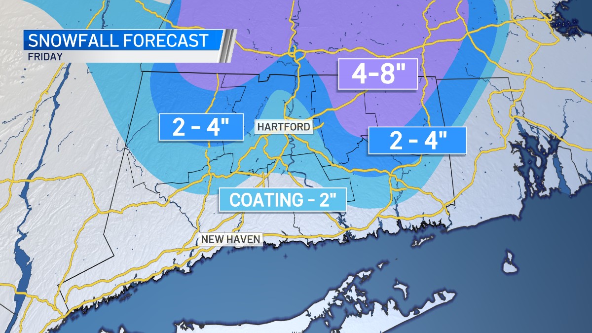 Several Inches of Snow Possible for Parts of CT – NBC Connecticut