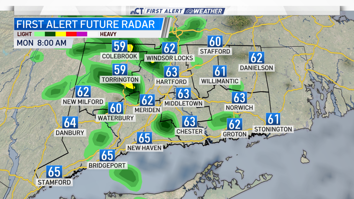 Tracking Rain for Monday Morning – NBC Connecticut