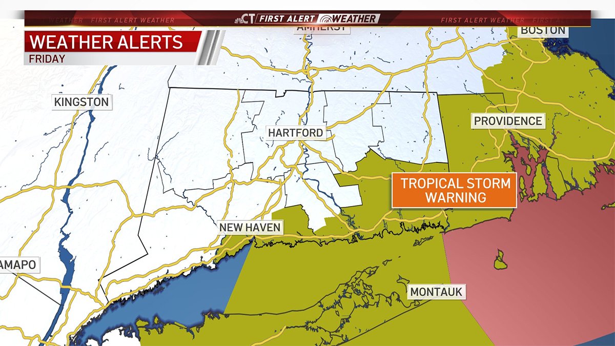 FIRST ALERT: Tropical Storm Warnings Issued for CT Shoreline; Flood ...