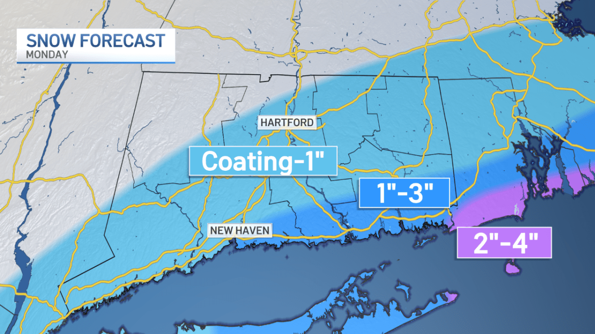Snow Possible for Parts of the State Monday – NBC Connecticut