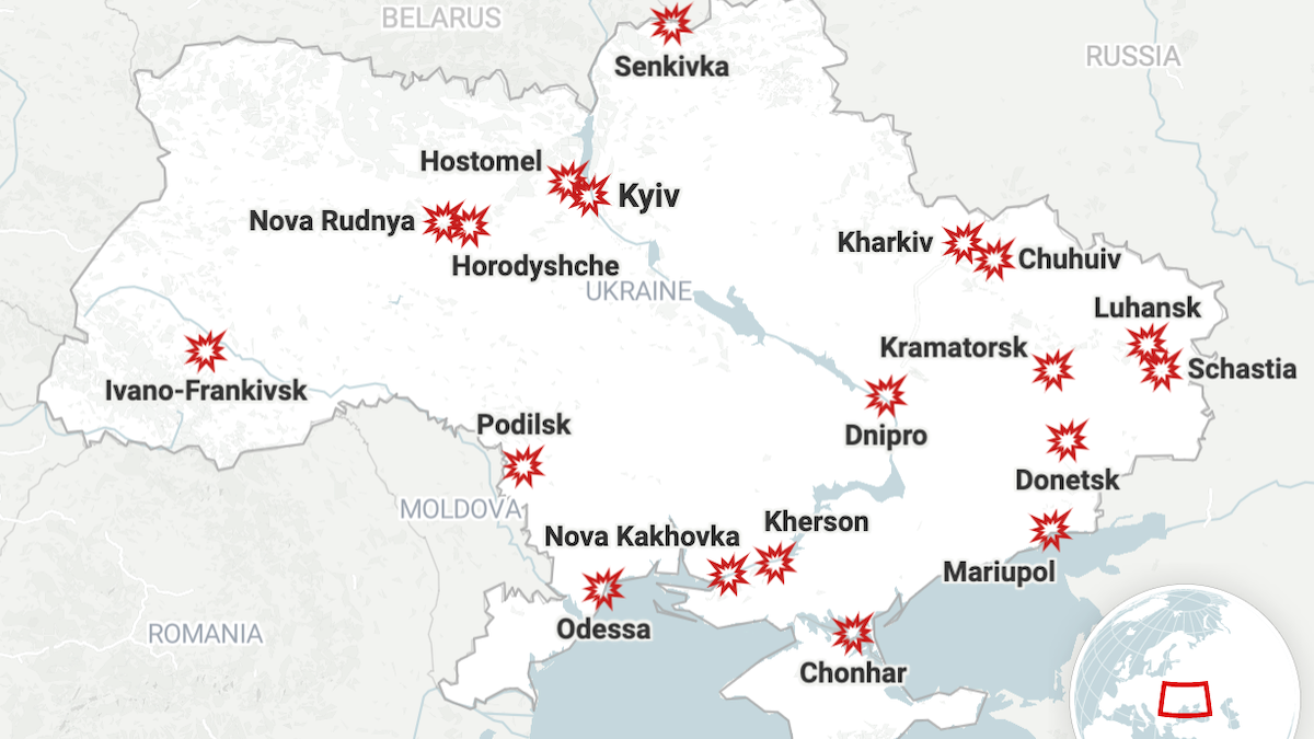 MAP: Tracking Reports of Attacks in Ukraine After Russia Invasion – NBC ...