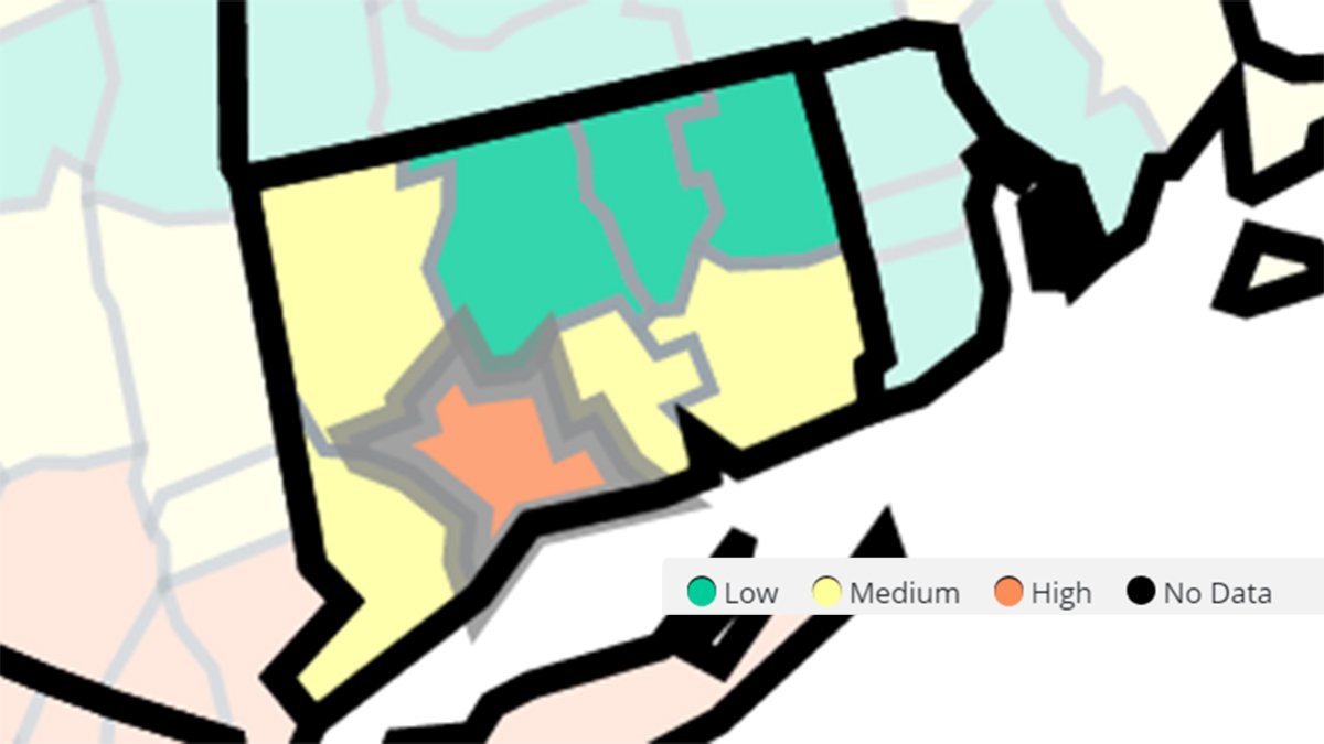 CDC Places New Haven County in High COVID-Level Category – NBC Connecticut