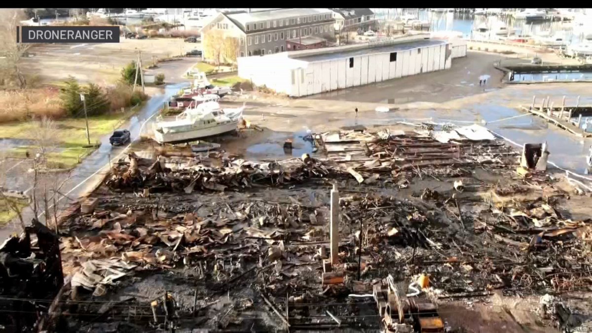 See Raw Video From Above of Damage From Massive Fire in Mystic – NBC ...