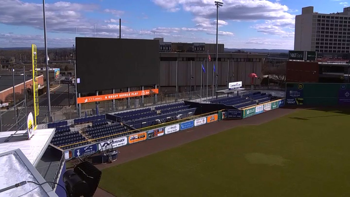 Dunkin’ Donuts Sign, Giant Coffee Cup Come Down at Home of Yard Goats ...