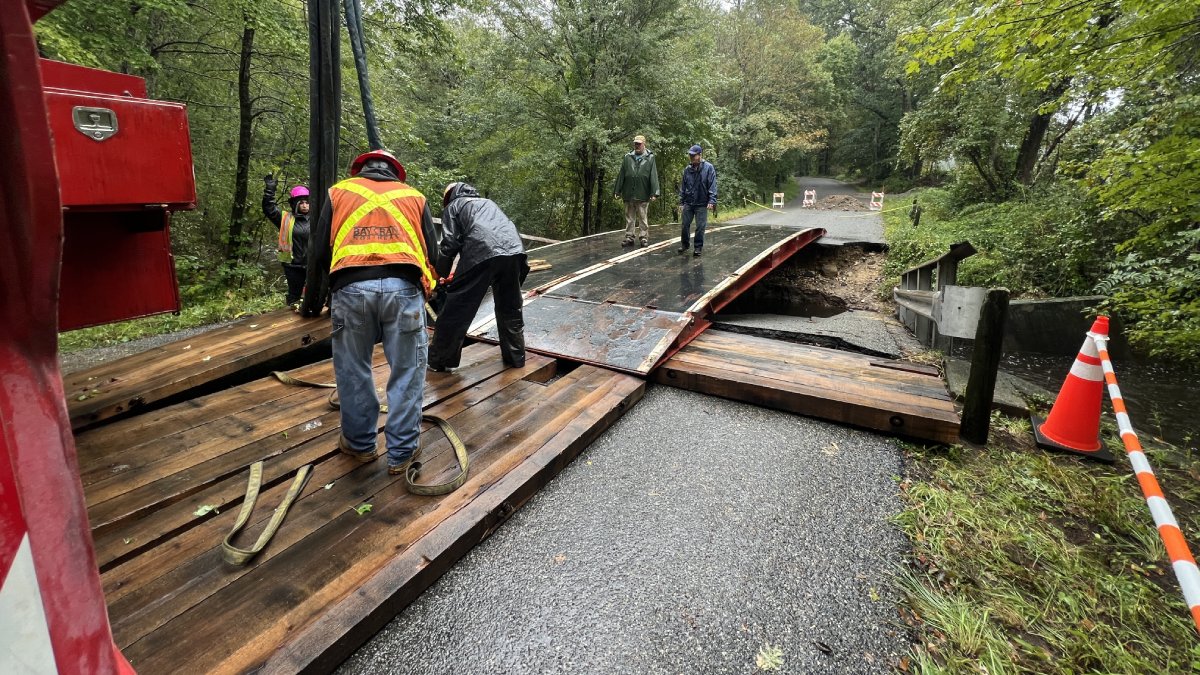 Temporary ramp installed over washed out bridge in Scotland – NBC ...