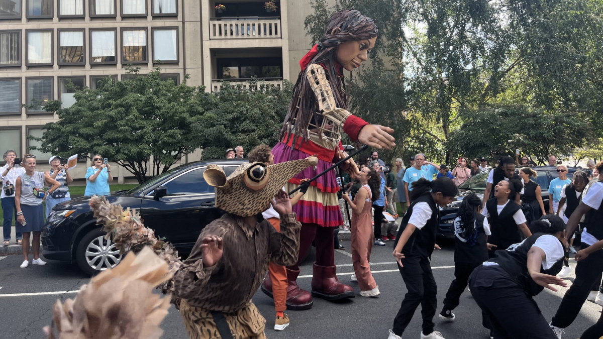 Little Amal, a 12-foot-puppet of a Syrian refugee, visits Hartford ...