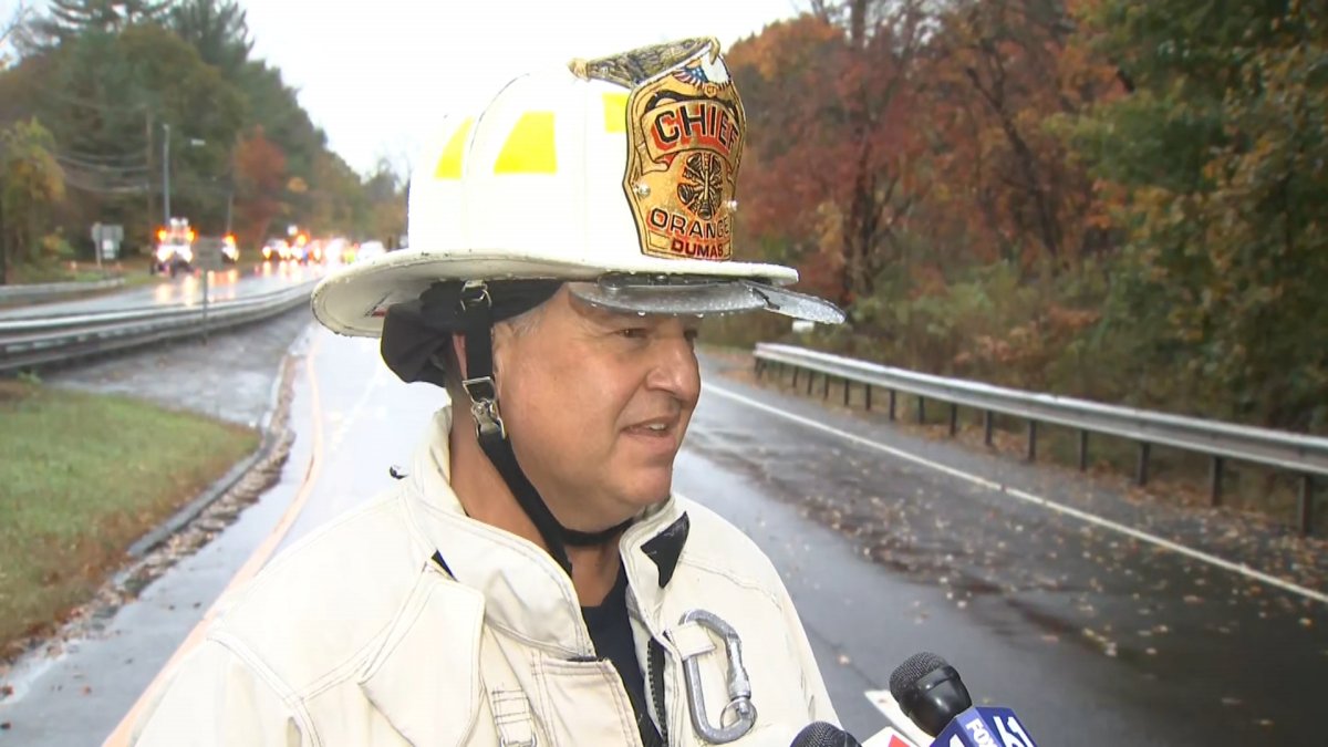 Fire officials give briefing after fatal crash on Route 34 in Orange ...