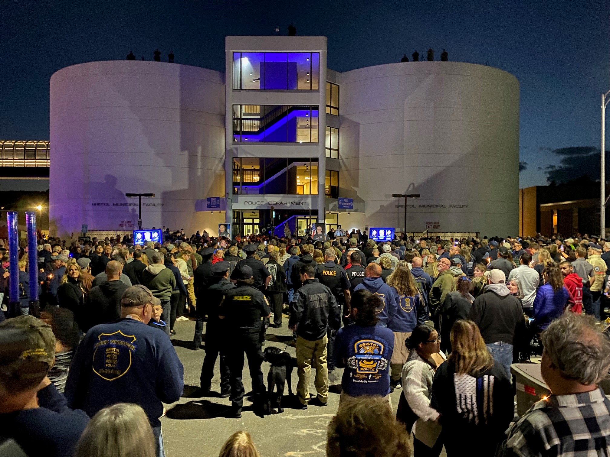 Candlelight vigil honors Bristol police officers one year after being ...