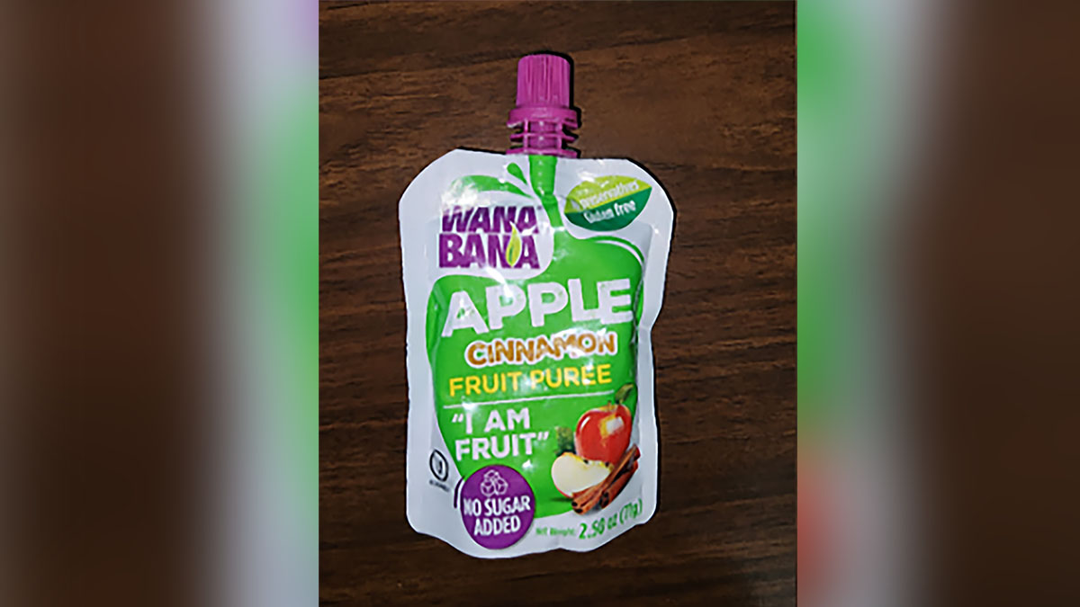 WanaBana apple cinnamon fruit puree pouches recalled due to lead – NBC ...