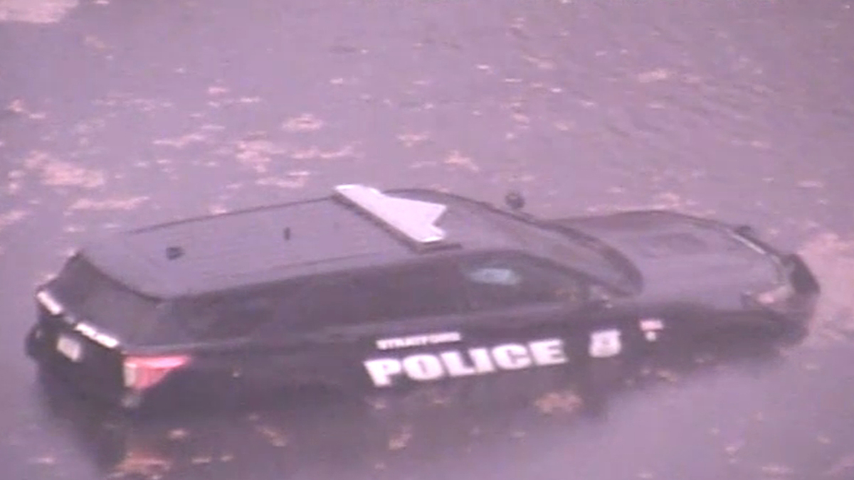 Stratford police car submerged in flood waters – NBC Connecticut