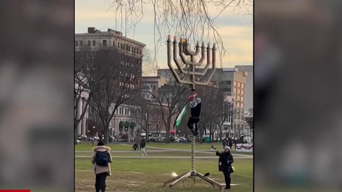 Officials address the desecration of menorah on the New Haven Green ...