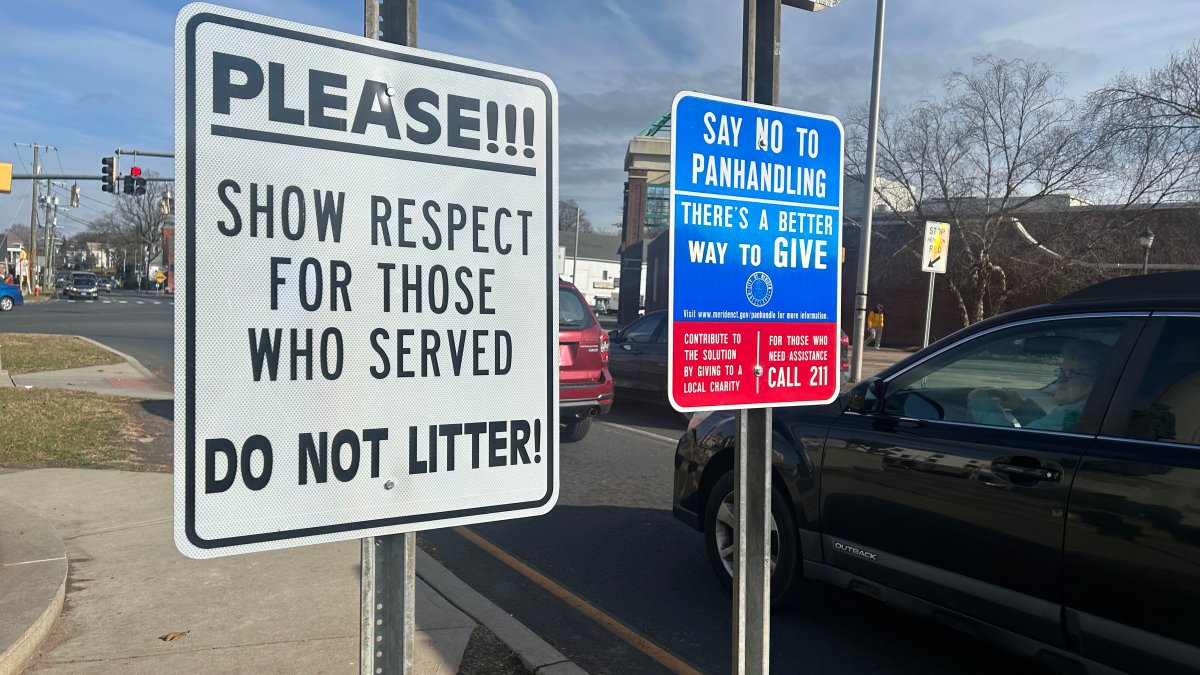 City of Meriden installs new signs that address panhandling – NBC ...