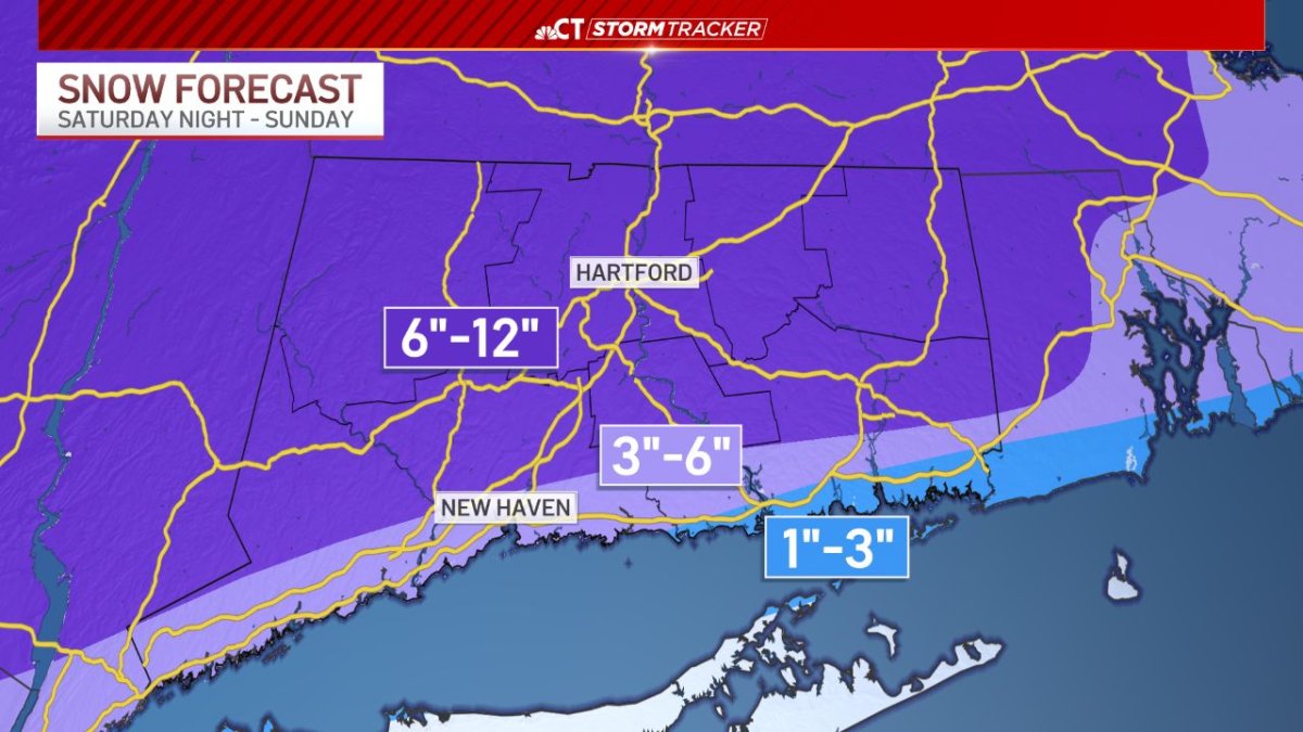 How much snow to expect in CT from weekend storm – NBC Connecticut