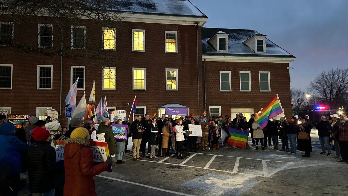 Dozens rally at Enfield Town Hall to protest flag policy – NBC Connecticut