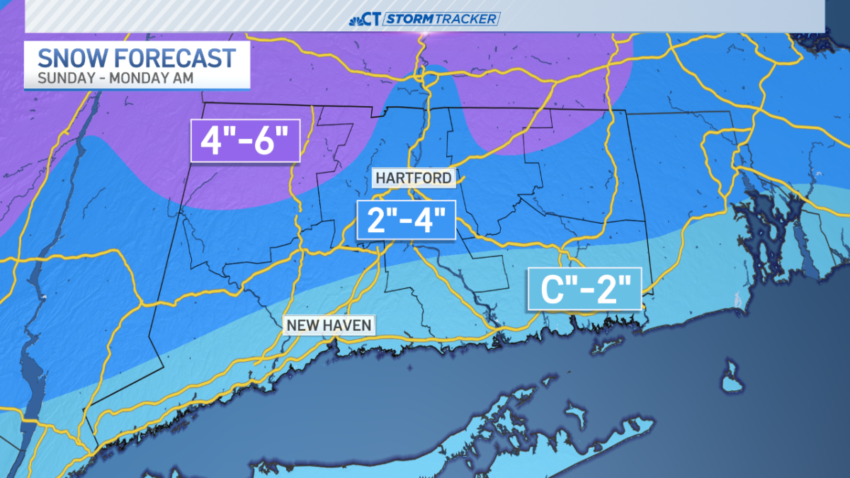 Parts of CT could get several inches of snow Sunday into Monday – NBC ...