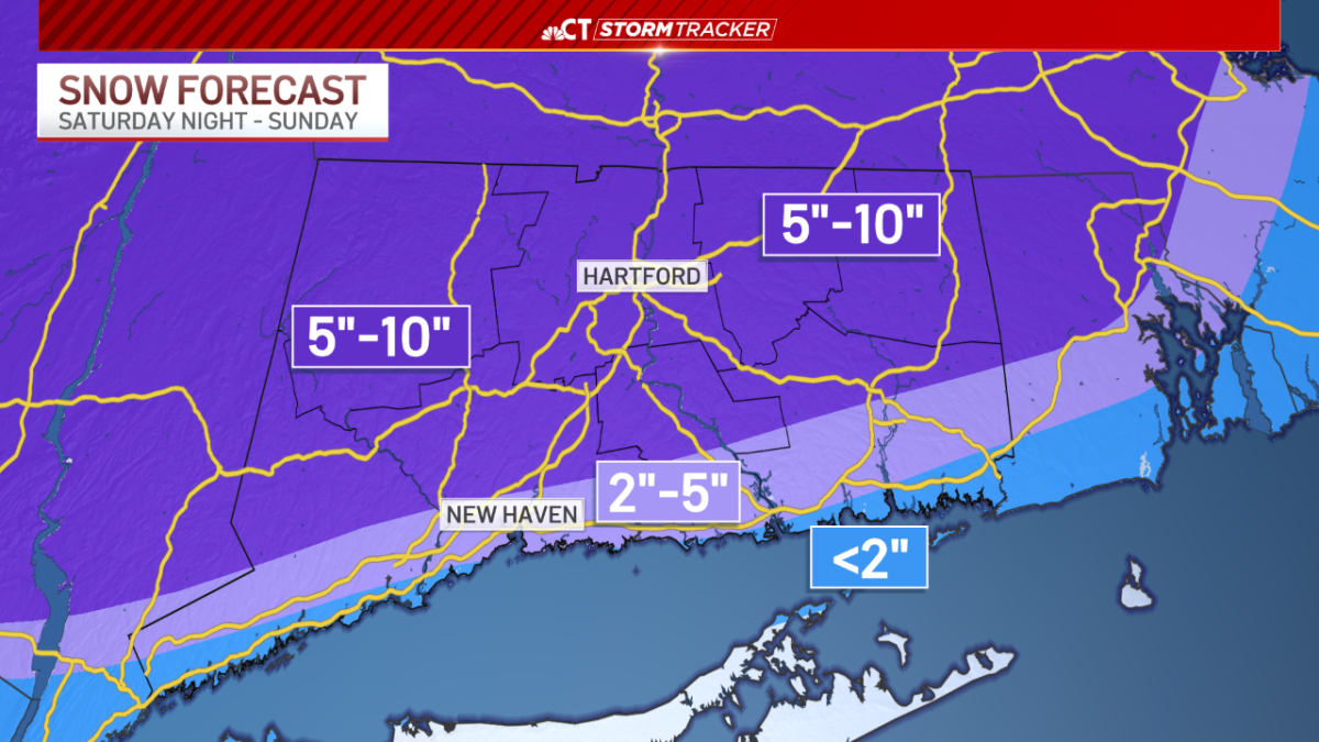 How much snow to expect in CT from weekend storm – NBC Connecticut