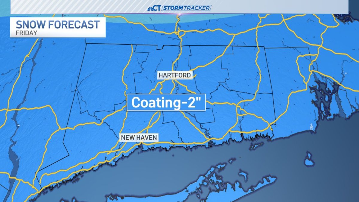 More snow on the way to Connecticut Friday afternoon – NBC Connecticut