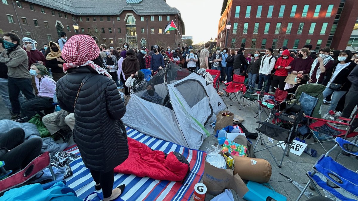 UConn students stage large pro-Palestinian protest on Storrs campus ...