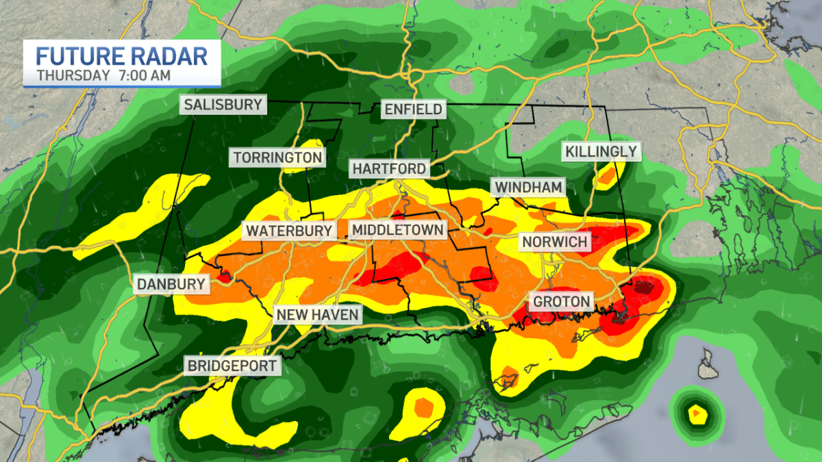 Heavy rain soaks Connecticut Thursday morning before drying out by the ...