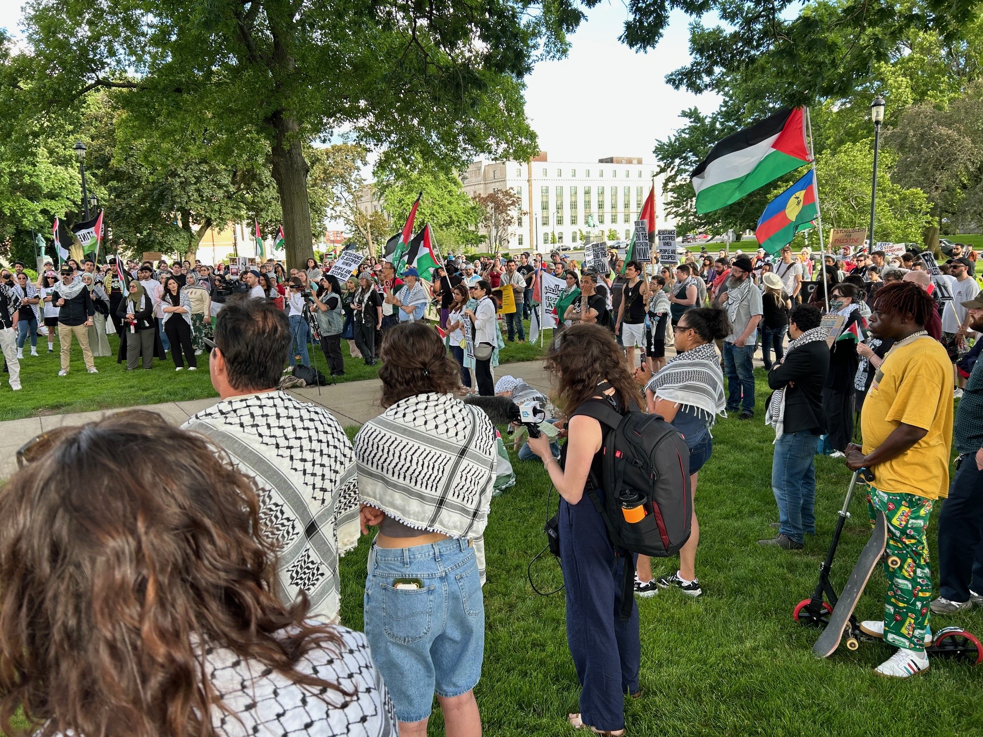 Following deaths in Rafah, pro-Palestinian rally held outside State ...