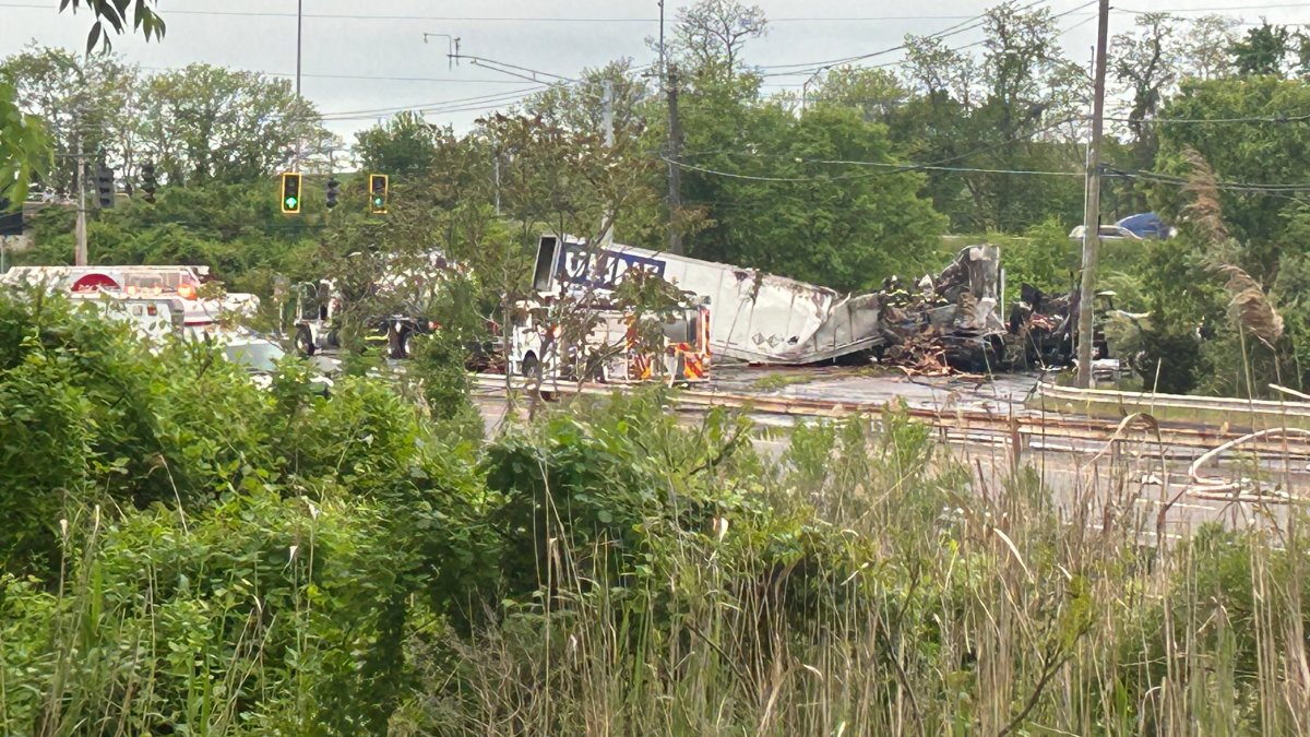 1 dead in fiery crash involving tractor-trailer and car in New Haven ...