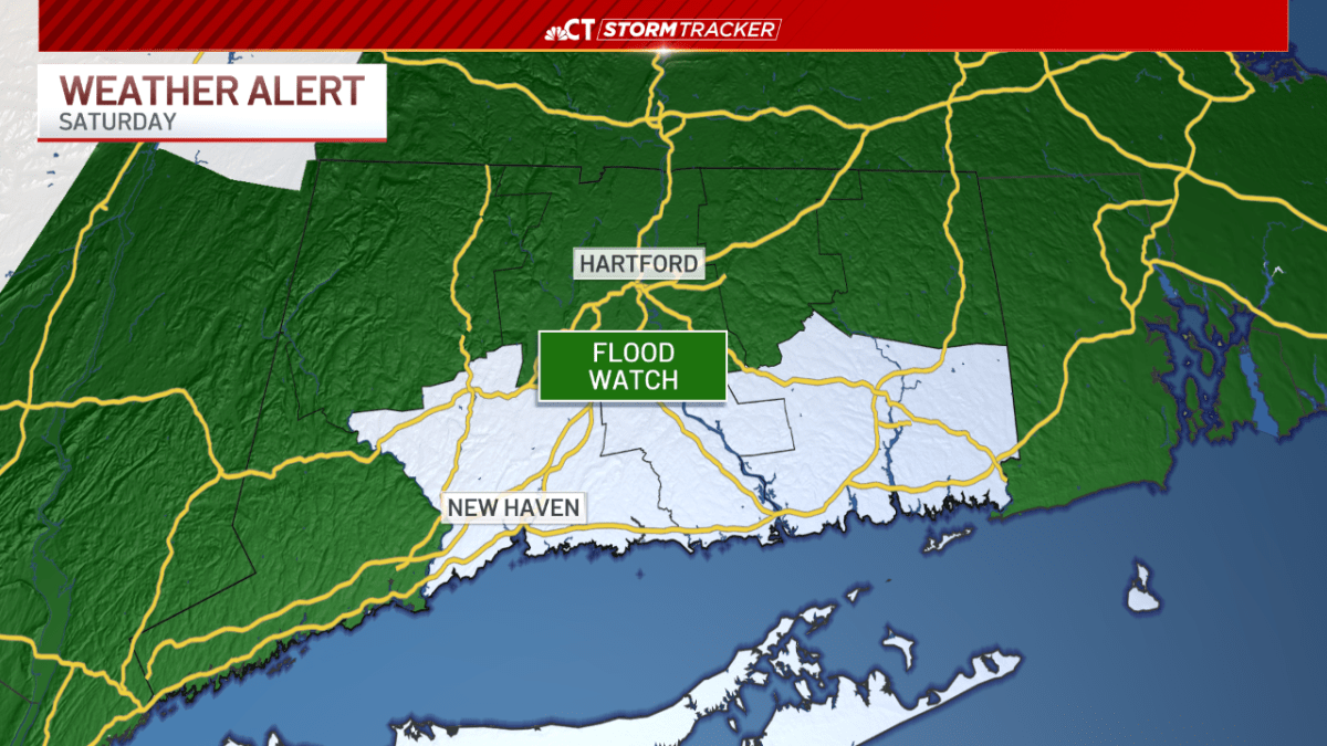 Flood watch issued as some could see rain on Saturday – NBC Connecticut