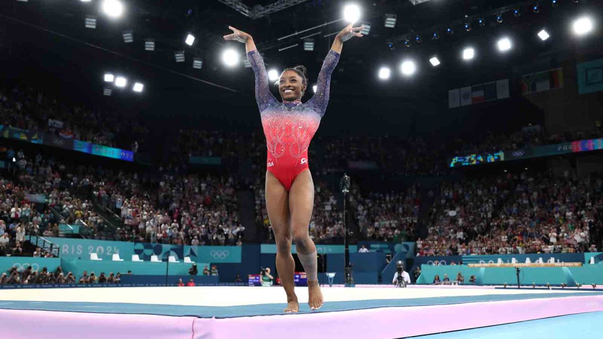 Simone Biles gets silver in floor routine at the 2024 Olympics – NBC ... Simone Biles gets silver in floor routine at the 2024 Olympics – NBC ...