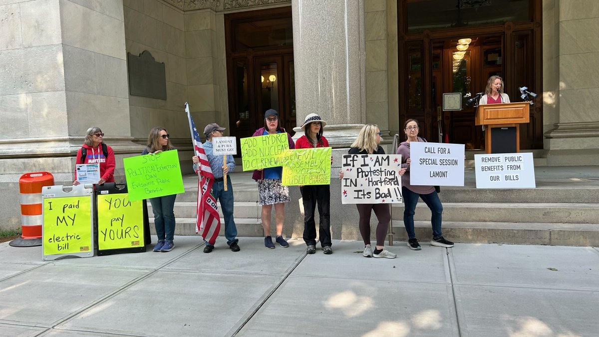 Rally calls for end to public benefits charge on electricity bills ...