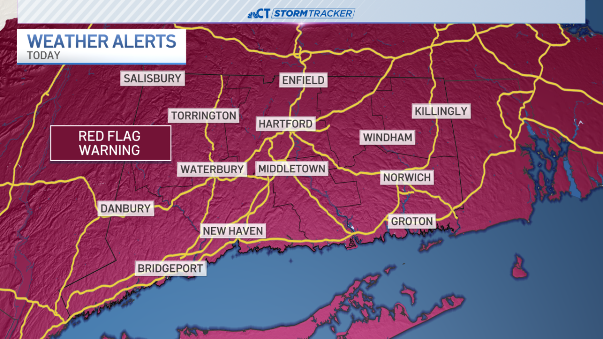 Red Flag Warning in effect with milder temps on tap – NBC Connecticut