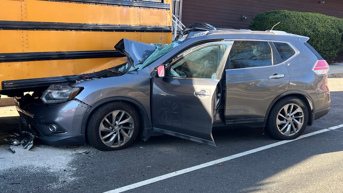 Car crashes into school bus in Derby – NBC Connecticut