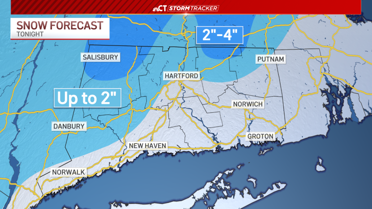 Tracking snow for parts of the state tonight and tomorrow – NBC Connecticut