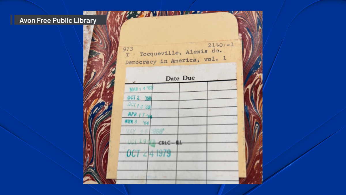 Avon man returns overdue book from 1979 to town library – NBC Connecticut