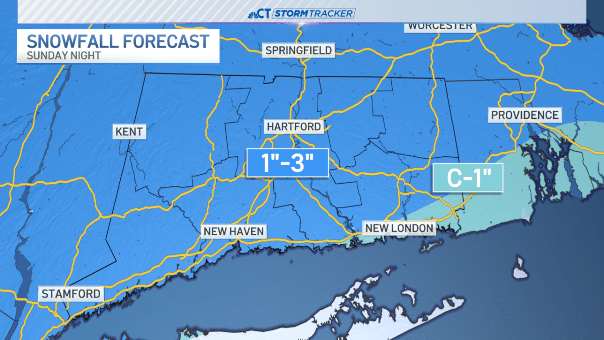 Snow possible for parts of the state Sunday – NBC Connecticut