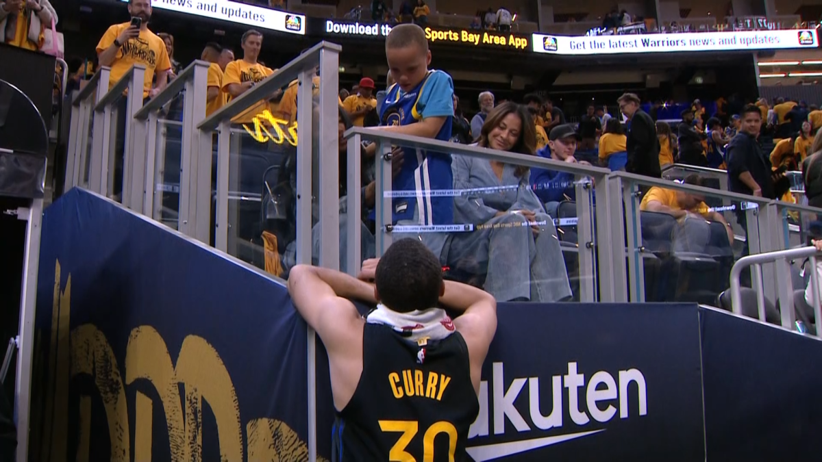 Watch Steph Curry console heartbroken son Canon after Warriors’ loss ...