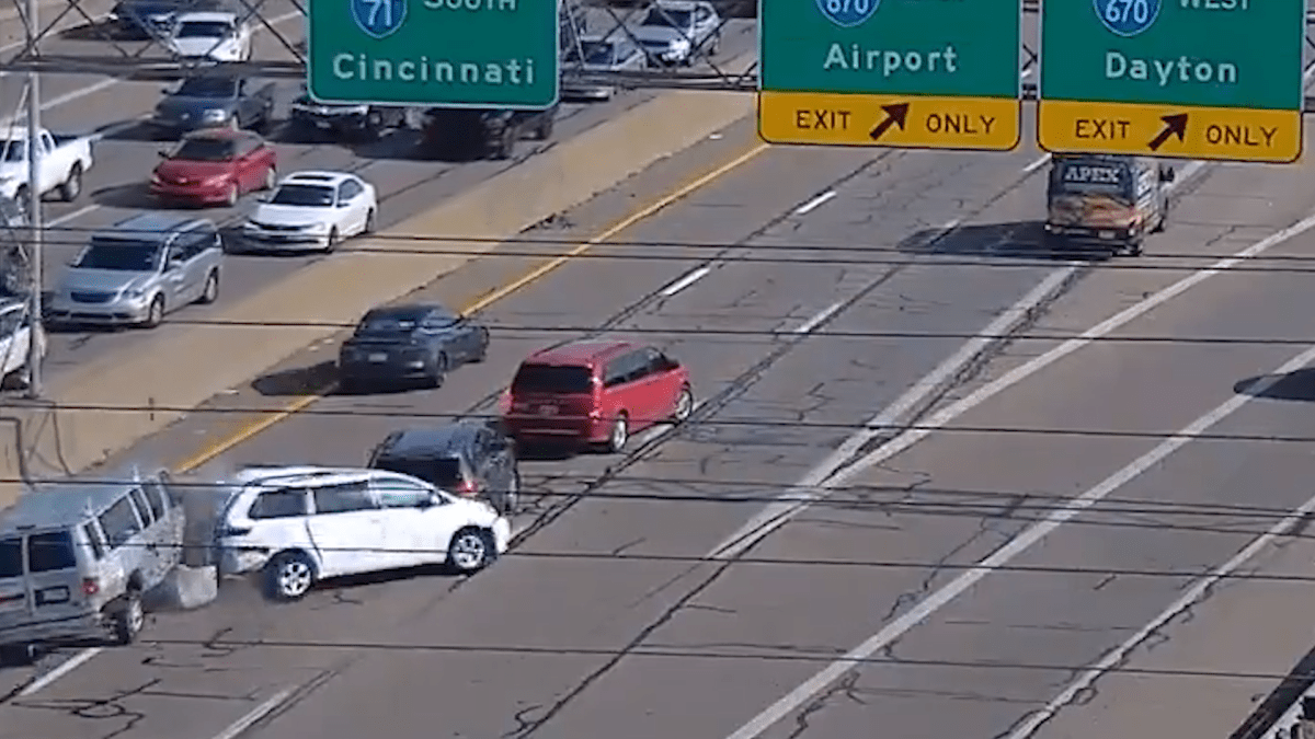 Watch Ohio Driver Causes Multi Car Accident After Missing Exit Nbc
