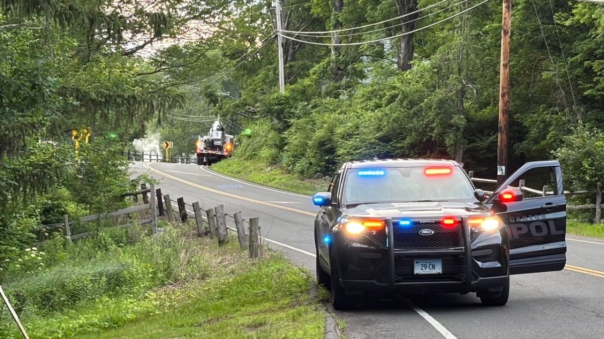 Route 179 reopens after wires catch fire, start brush fire in Canton ...