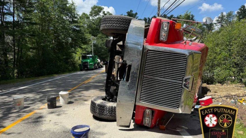 Dump truck rollover closes Route 44 in Putnam – NBC Connecticut
