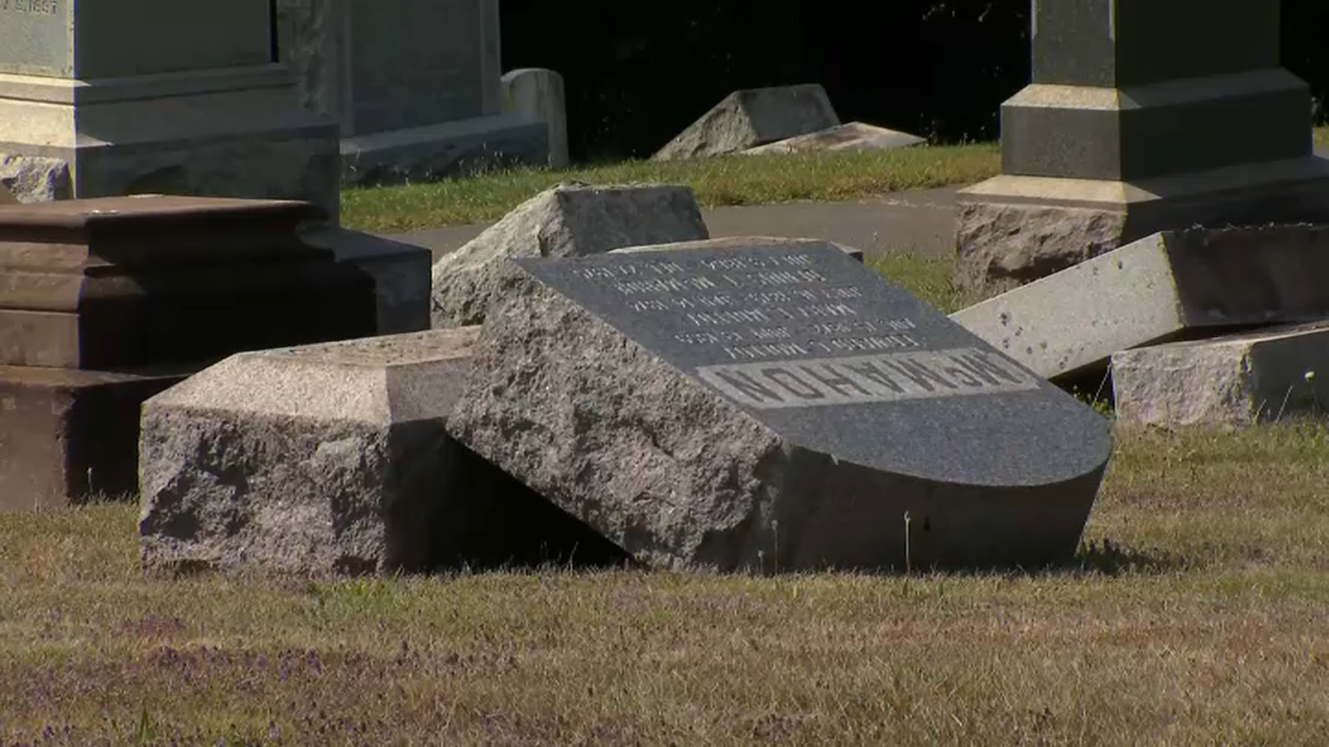 Dozens of headstones and monuments damaged at St. Patrick’s Cemetery in ...