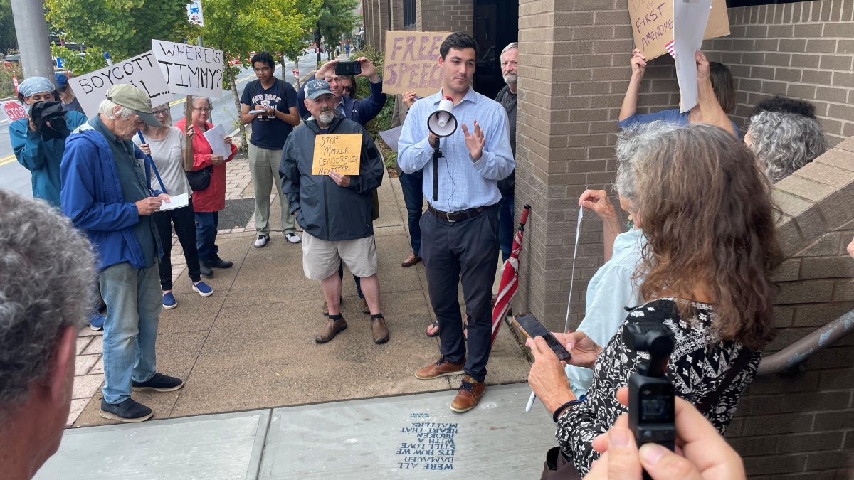 Demonstrators at Nexstar affiliate WTNH protest the company’s decision ...
