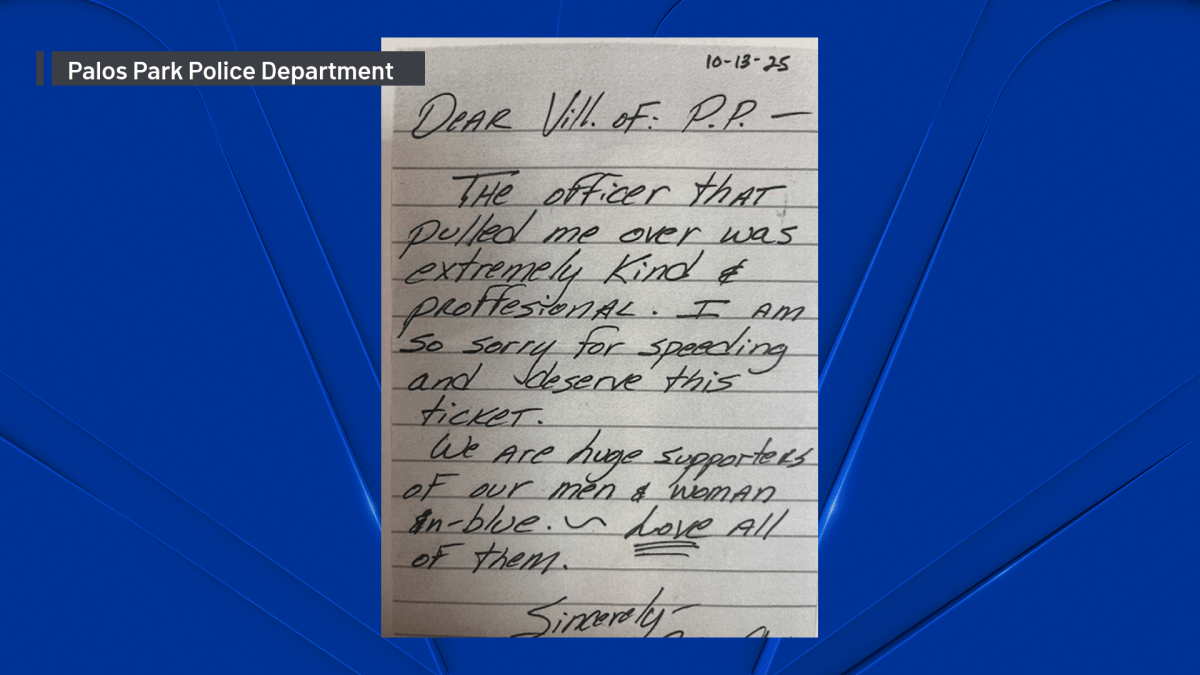 Man sends apology letter to suburban police after speeding ticket – NBC ...