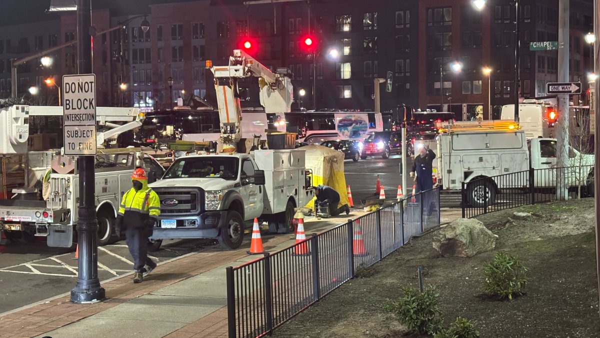 Emergency repairs near PeoplesBank Arena in Hartford ahead of UConn ...