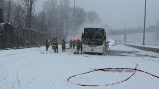 Injuries reported in bus fire on I-95 North in Darien – NBC Connecticut