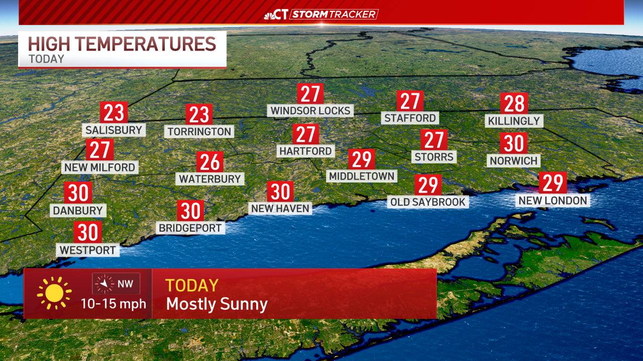 Cold temperatures for Monday ahead of light snow tomorrow – NBC Connecticut