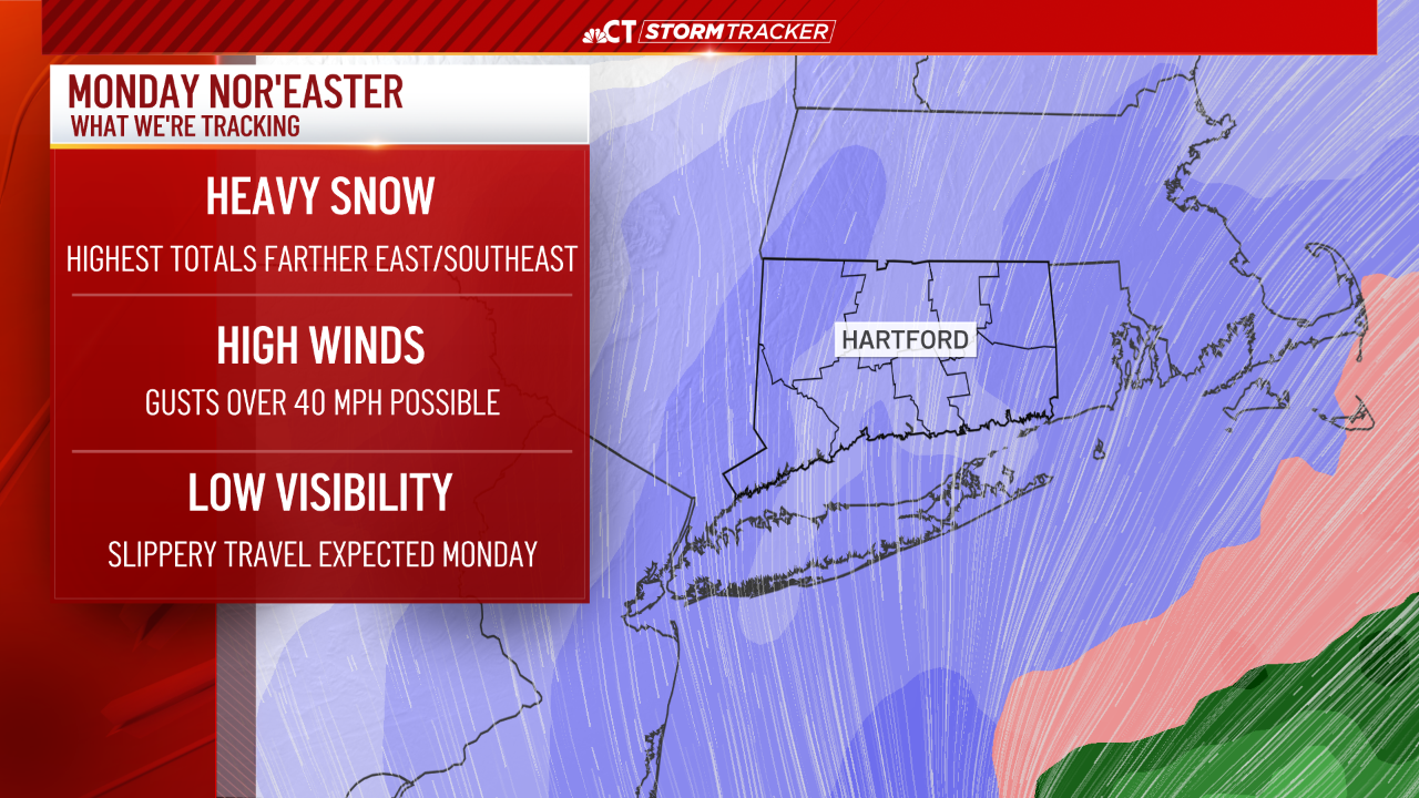Nor’easter brings heavy snow and strong winds Monday – NBC Connecticut