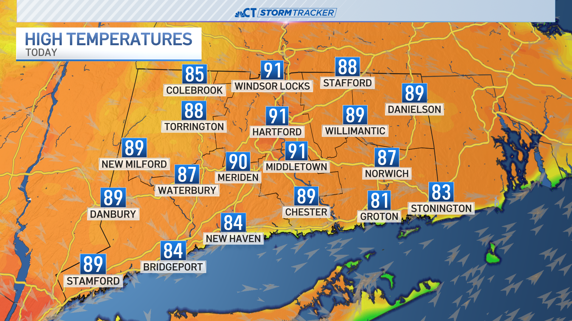 High temps in the lower 90s for Friday – NBC Connecticut